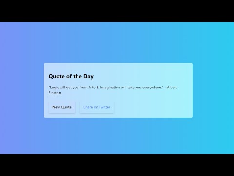 Create Random Quote Generator Using React and Tailwind CSS #reactjs #tailwindcss
