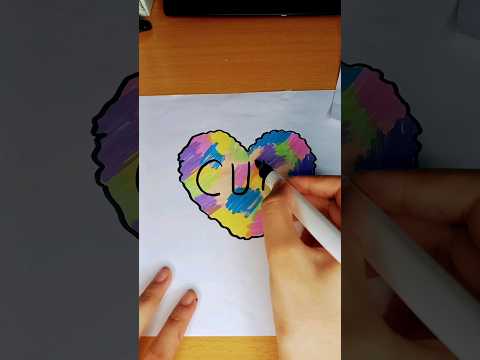 Creating a Cute Heart Drawing Template ❤️ | Trending Short Video