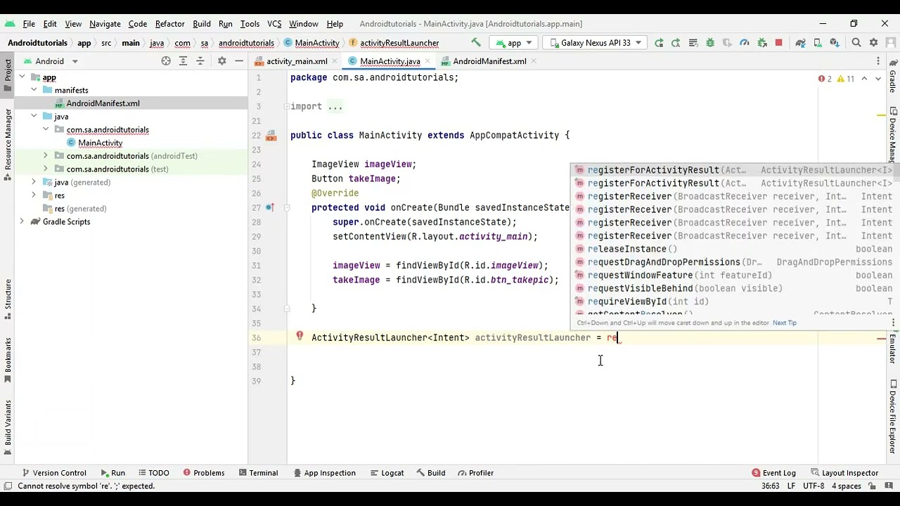 ActivityResultLauncher Java Android | Take Image From Camera