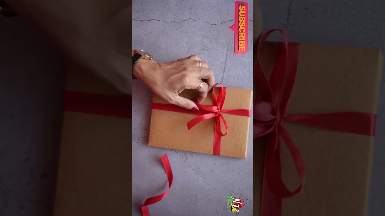 Easy Way to Wrap a Ribbon on a Christmas Gift Box | How to Wrap a Gift with Ribbon Easy #christmas