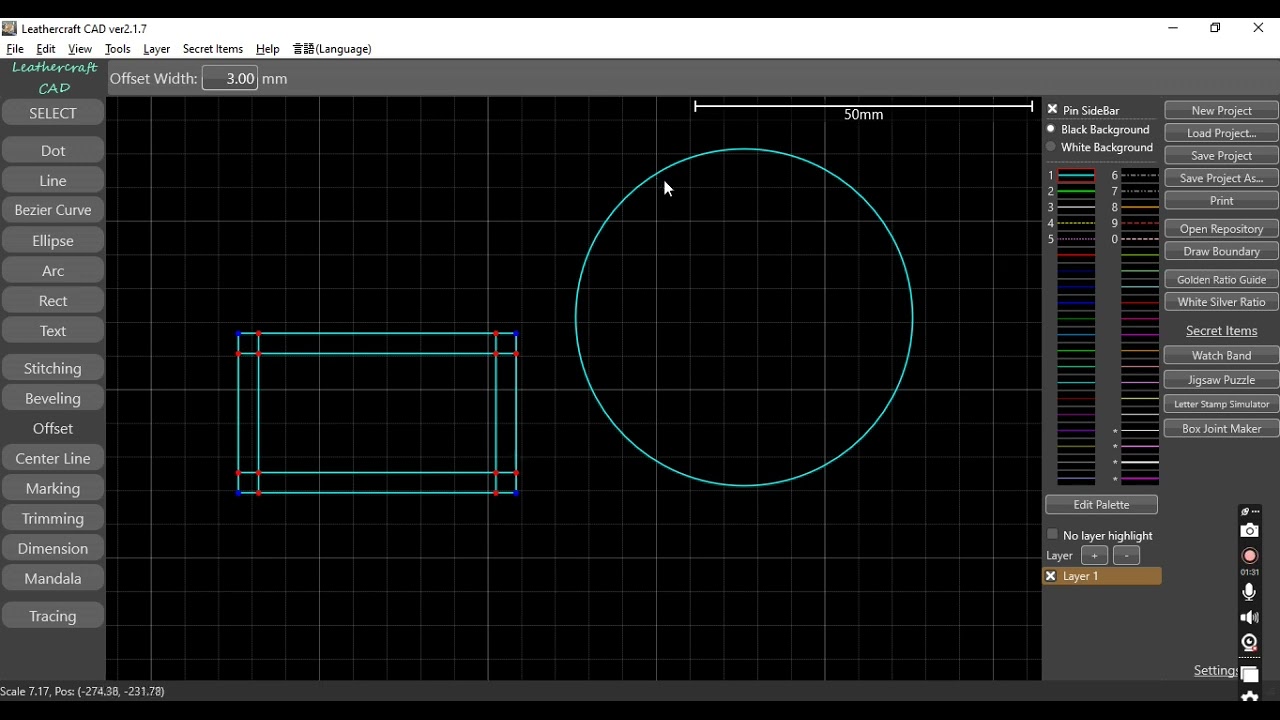 LeatherCraft CAD Basics Offset
