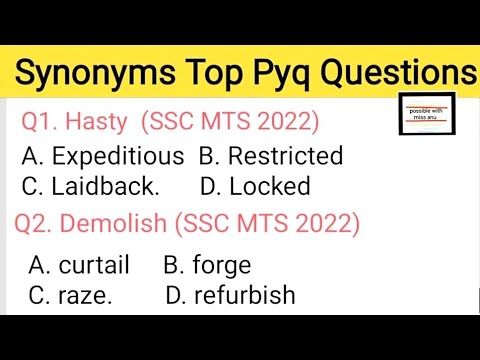 Synonyms Top Repeated Questions #possible with miss anu #english #viral