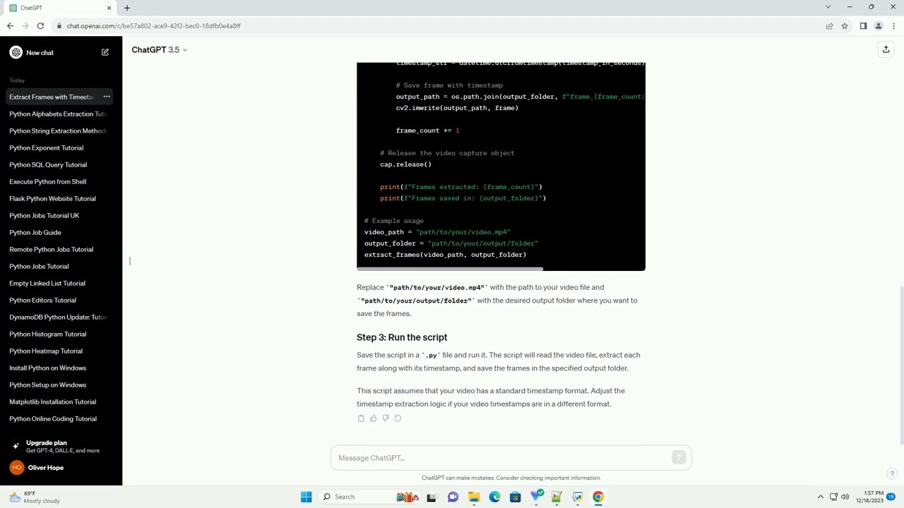 extract frames from video with timestamp python
