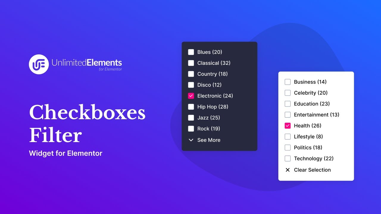 Checkboxes Filter Widget for Elementor