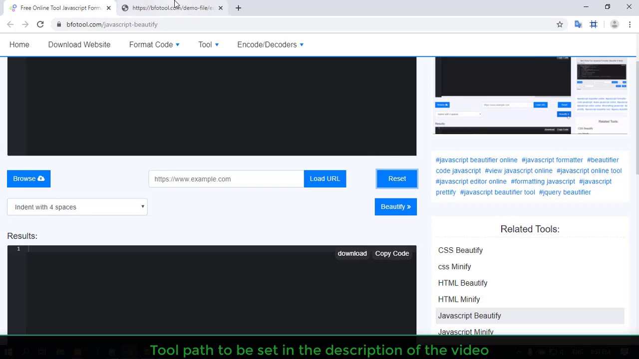 Free Online Tool Javascript Formatter, Beautifier