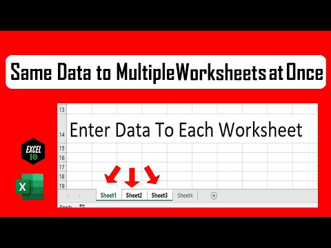 How To Enter Data In Multiple Worksheets At Once In Excel