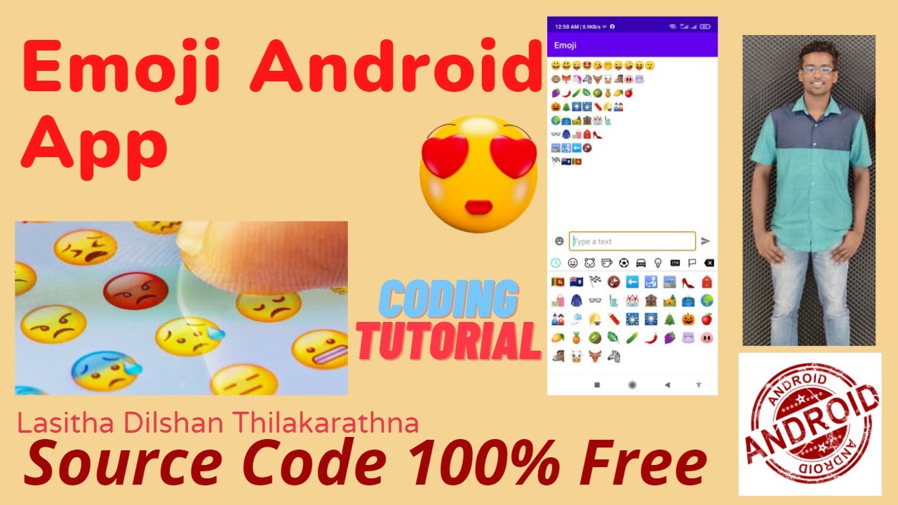Emoji Android App Coding Tutorial | Source Code 100% Free Download | #AndroidStudio