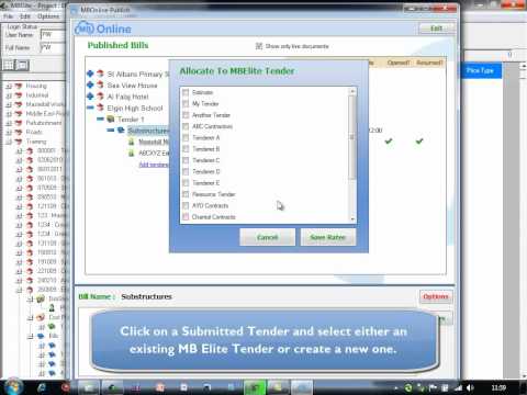 MB Online Tender (4 of 4) - Importing Submitted Prices