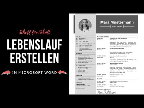 Professioneller Lebenslauf schreiben [tabellarisch, modern, kreativ] in Word - Tutorial
