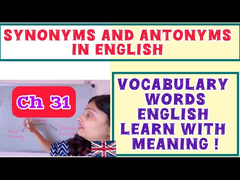 SYNONYMS AND ANTONYMS IN ENGLISH | ENGLISH VOCABULARY FOR COMPETITIVE EXAMS| VOCABULARY FOR SSC CGL