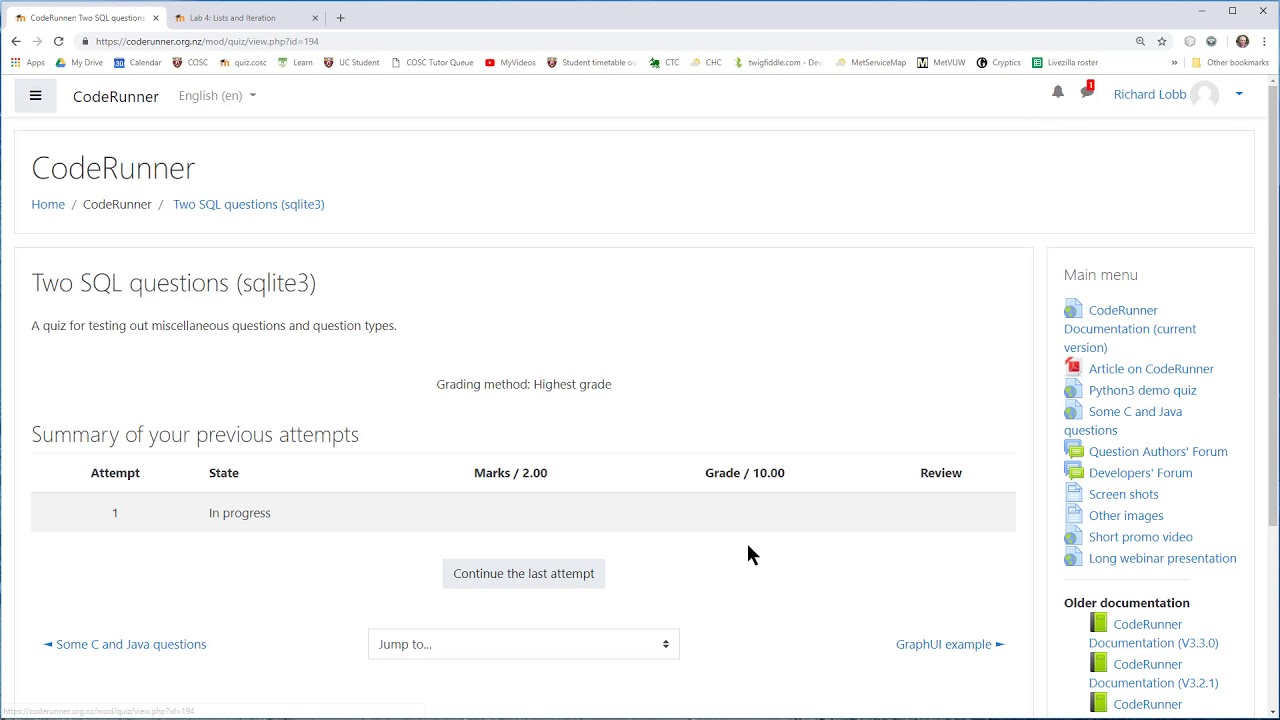 Introducing Moodle/CodeRunner