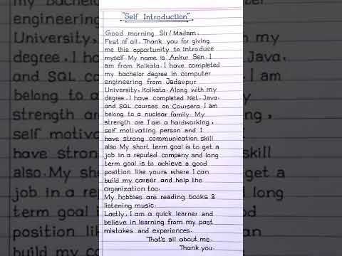How to Introduce Yourself in English || Self Introduction in Interview || #shorts