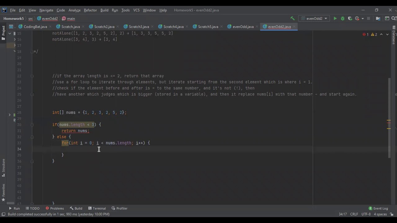 CodingBat - array2 - notAlone