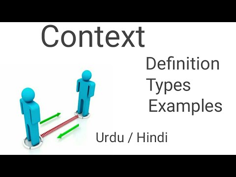 What is Context? Discuss different types of context. Urdu / Hindi