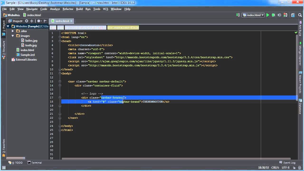Bootstrap Tutorial for Beginners - 6 - Navbar