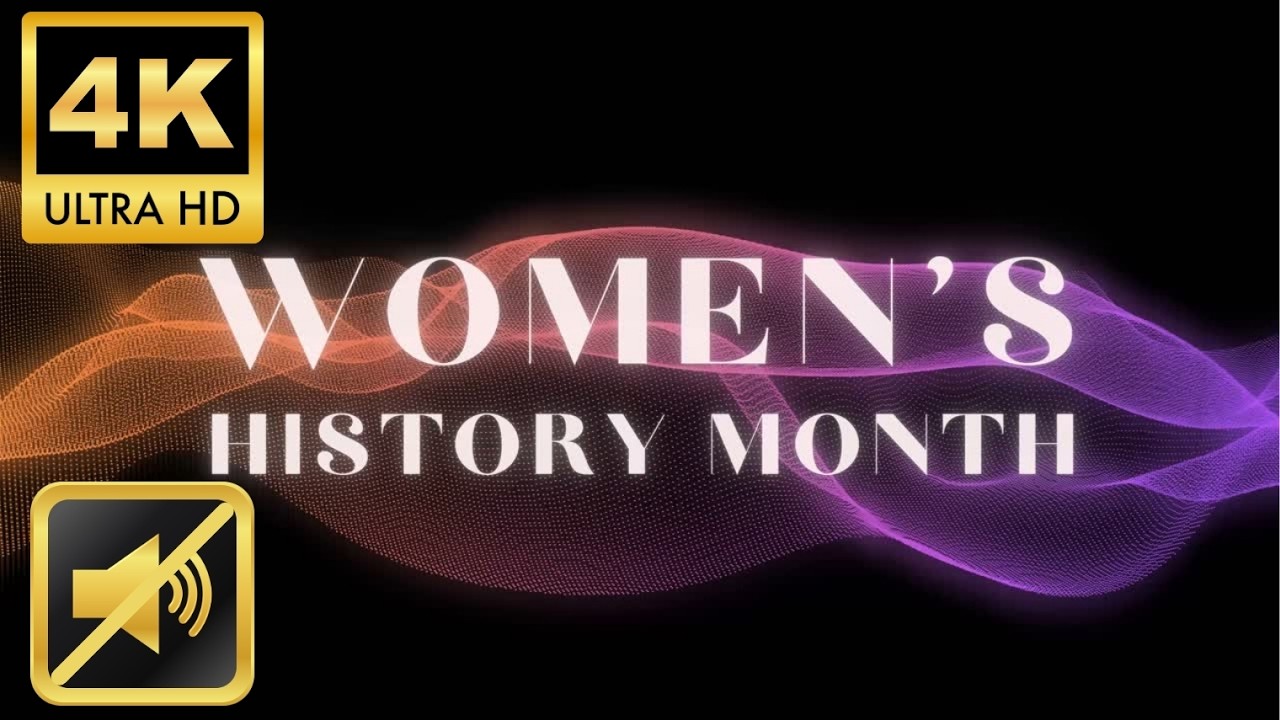 Women's History Month Screensaver - 3 Hour Loop - Black & Gold Background | No Audio - 4K
