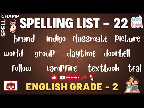 English Grade 2 Spelling List 22