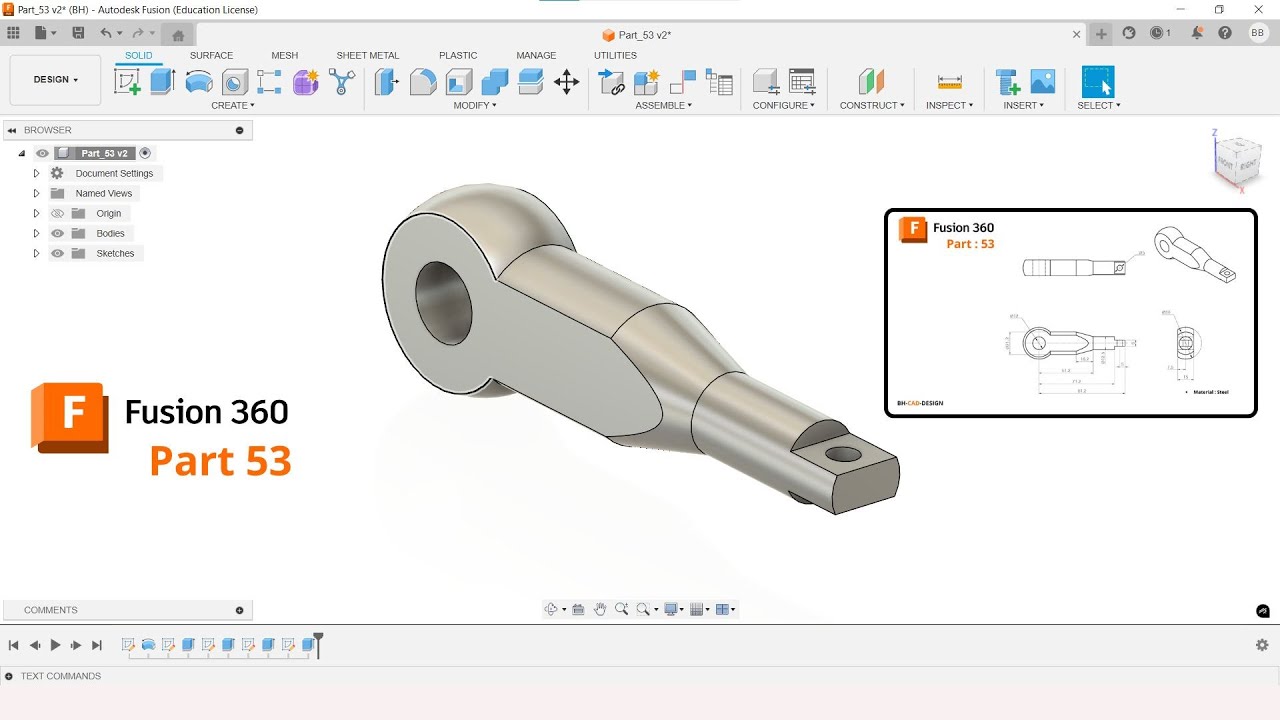 Fusion 360 tutorial 3D Modeling: Part 53