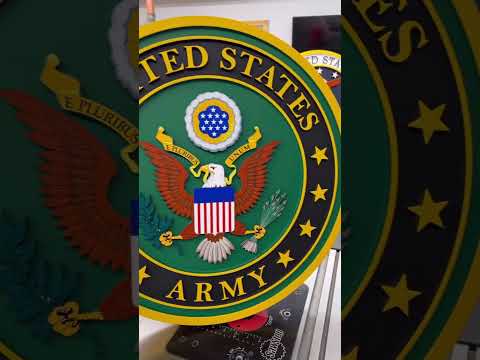 Military logos made on the @StepcraftInc Q408 using @DUNAUSA HDU. Using bits by @ToolsToday