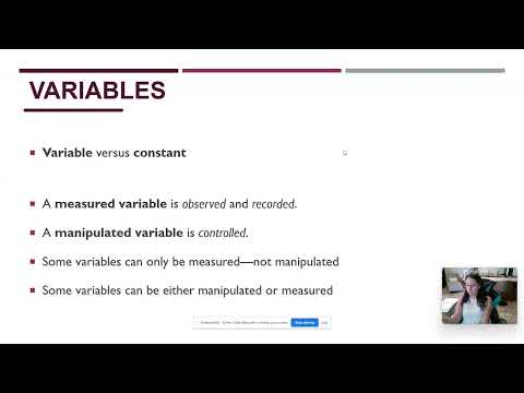Introduction to Variables: Constant, Measured, & Manipulated; Conceptual & Operational Definitions