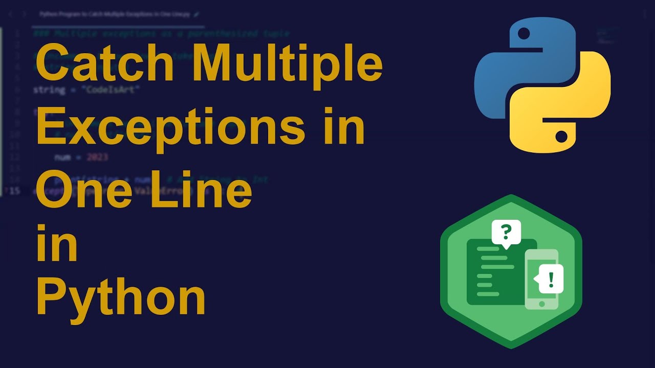 Catch Multiple Exceptions in One Line in Python | Python Examples | Python Coding Tutorial