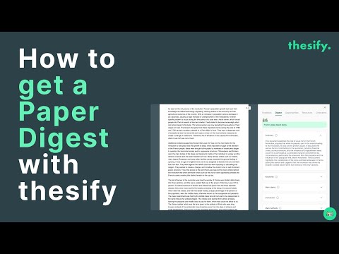 How to get a Paper digest with Thesify