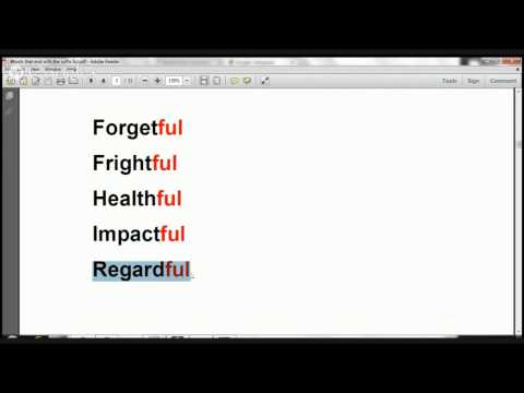 Suffix Ful Lesson 3 Fullerton Tutors