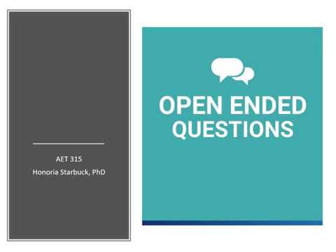 Open Ended Questions 2020
