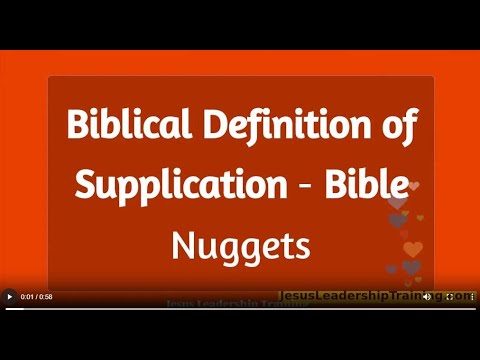 Bible Definition of Supplication