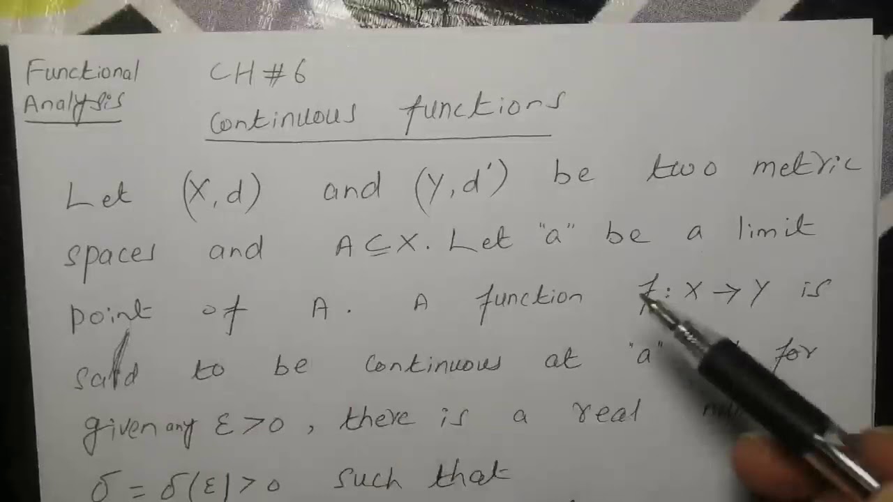 Continuous functions ln functional analysis