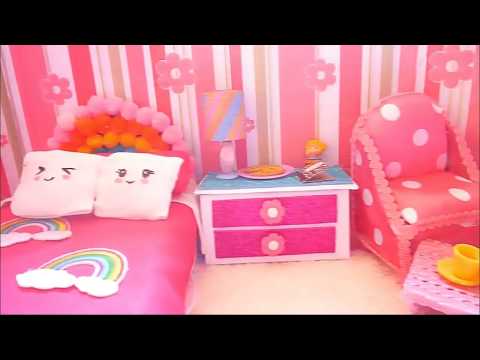 DIY | How to make a night stand and lamp for Barbie. Crafts for dolls