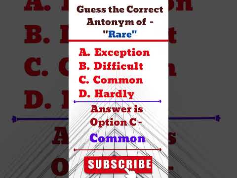 Guess the Antonym of - "Rare" #shorts #youtubeshorts #shortsvideo