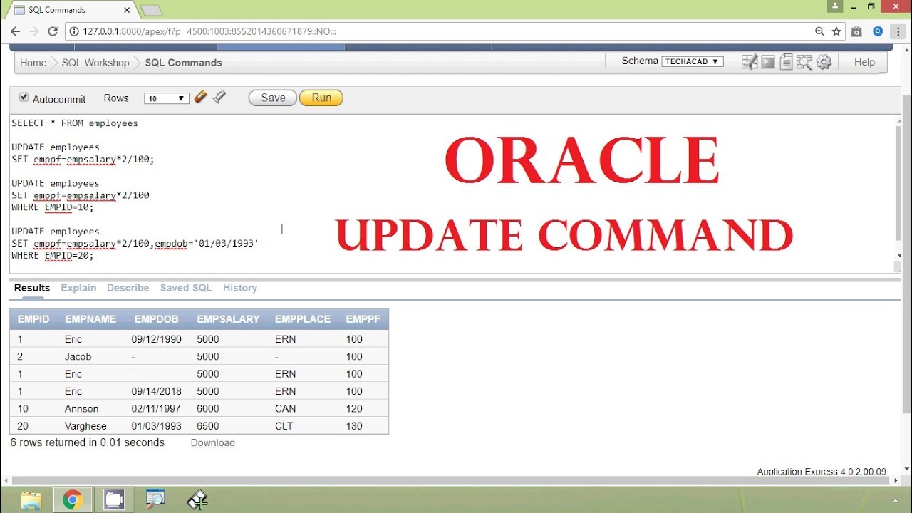 Oracle Tutorial - Update Statement