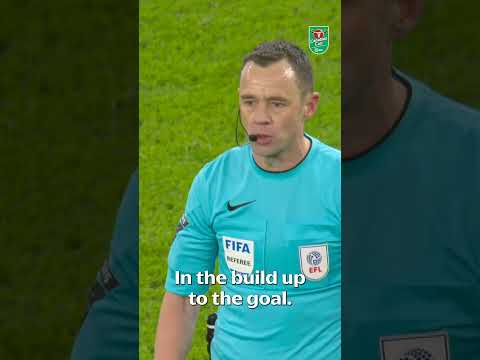 A first for VAR in English Football! 🎙️ #efl #carabaocup #VAR #Liverpool #tottenham