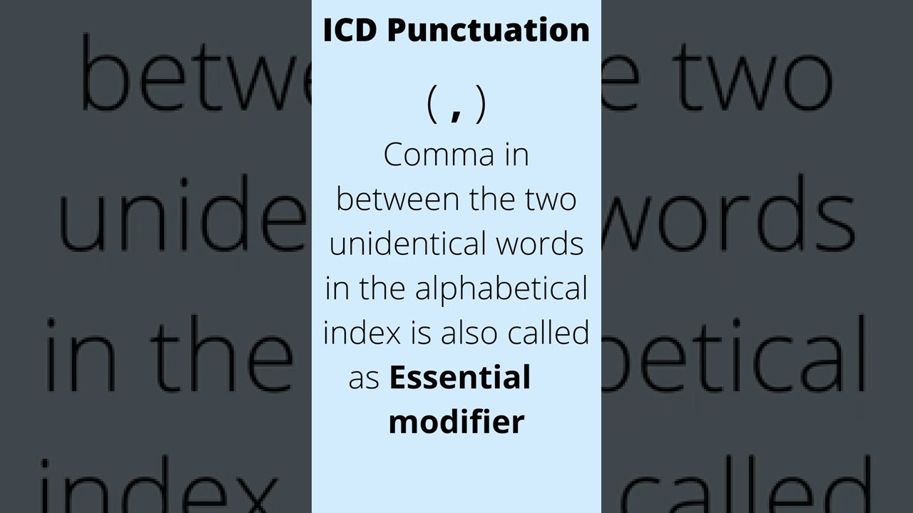 Punctuation in ICD-10-CM #medicalcoding#shorts#youtubeshorts #shortsfeed