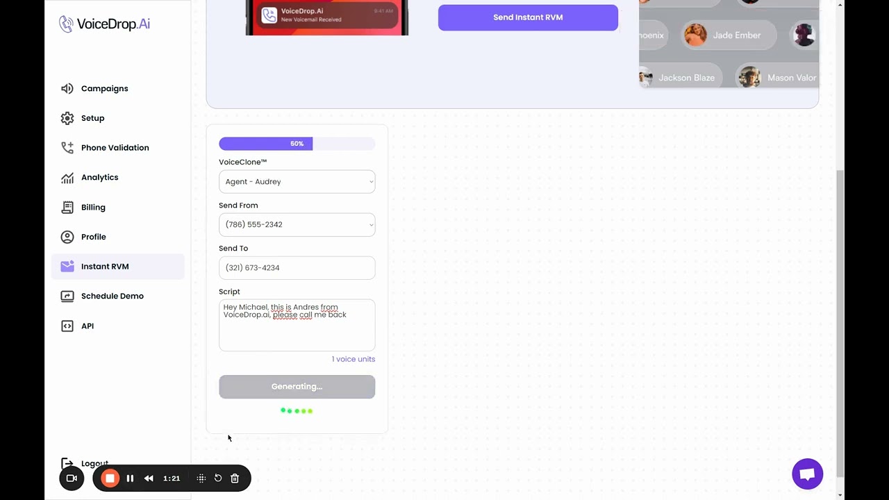 How to send a ringless voicemail using voicemail blasts software