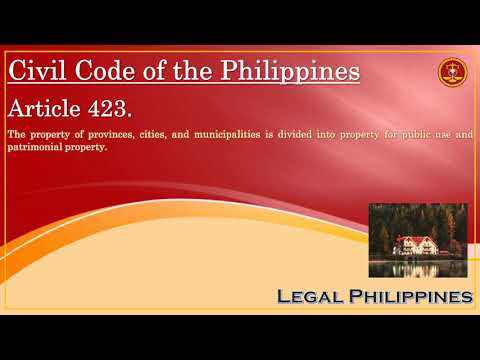 Property Of Provinces, Cities And Municipalities Is Divided Into 2 Types | Civil Code Article 423