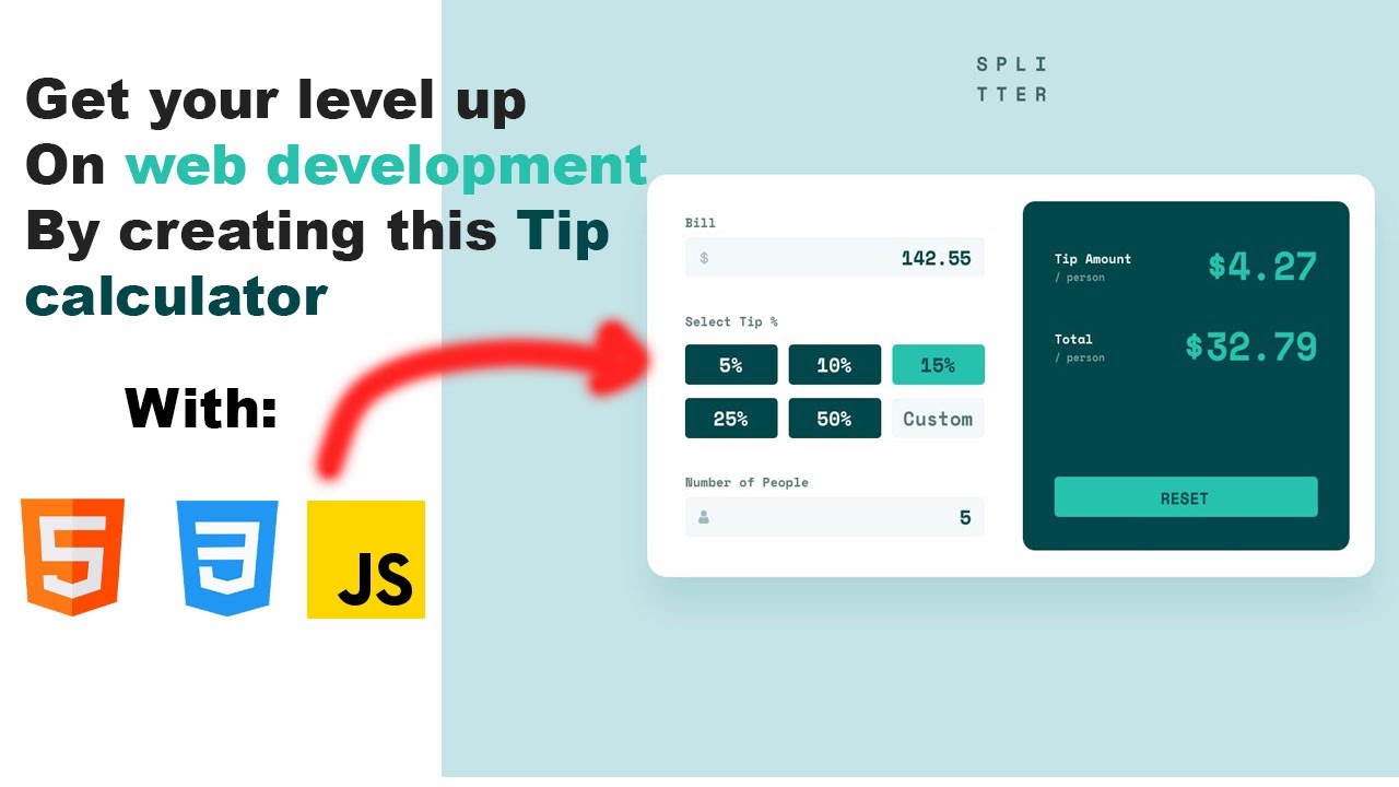 Create Tip calculator web app  using Html , Css , Javascript for beginners [Part 1]