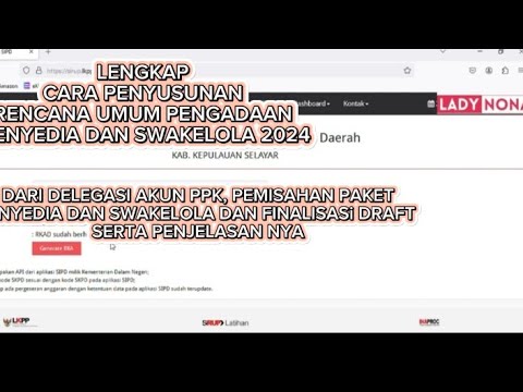 CARA PENGISIAN RENCANA UMUM PENGADAAN MELALUI APLIKASI SIRUP LKPP TAHUN 2024