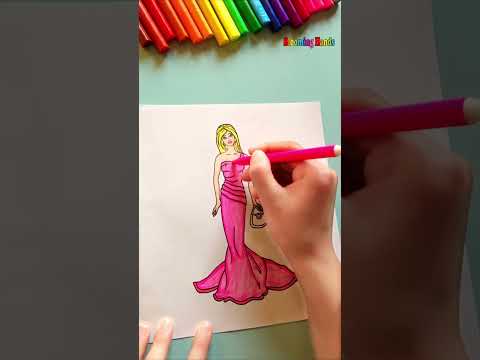 Barbie girl dress coloring