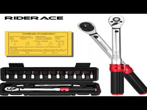 RIDERACE Bicycle Torque Wrench Set 15Pcs 1/4" 2-24Nm Dual Direction Bike Allen Key Tool Socket Spa