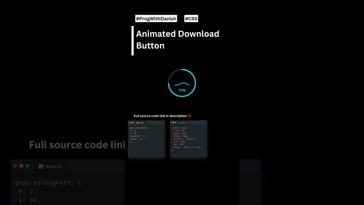 Animated Download Button #coding #learnhtml5andcss3