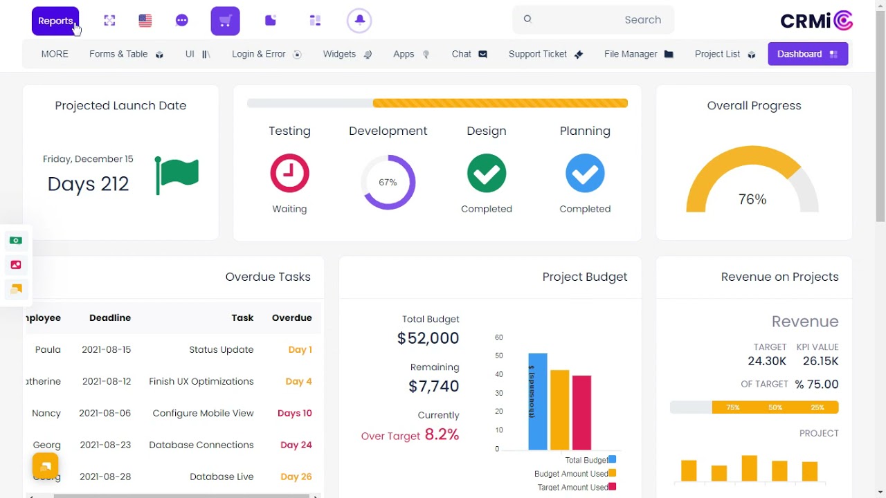 Project Management Dashboard Bootstrap 5 Admin Template with RTL Theme