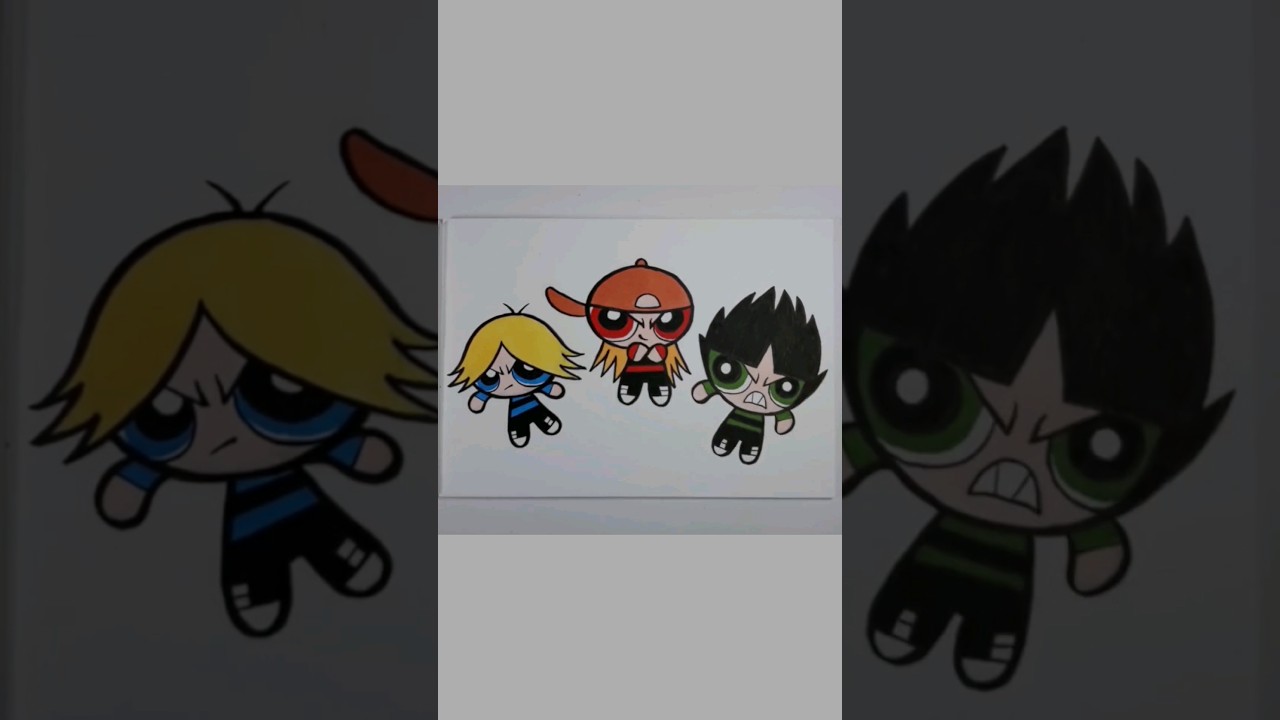 Rowdyruff Boys timelapse drawing #drawing #powerpuffgirls #shorts