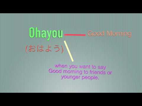 How to say "Good Morning" in Japanese