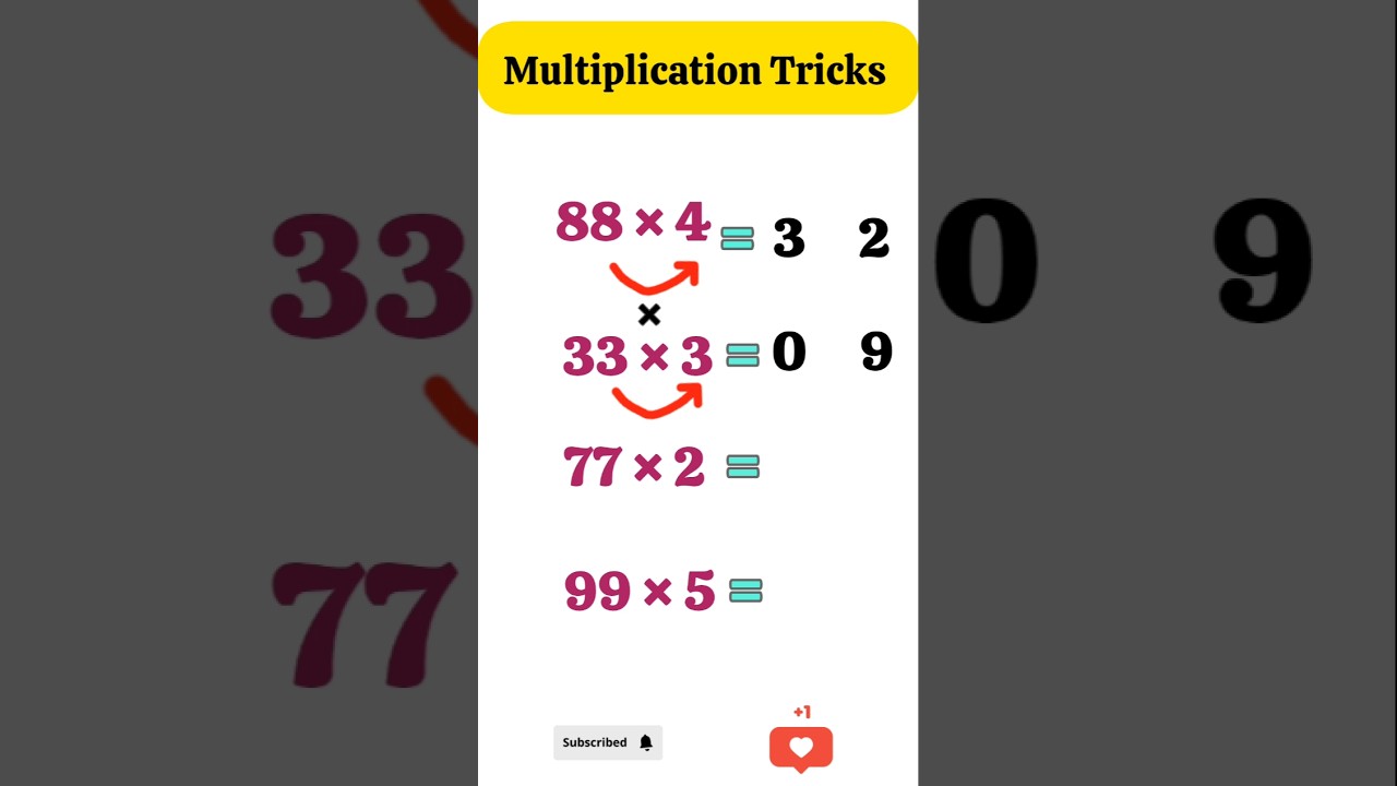 Crazy Maths trick/ Multiplication trick#mathtricks#maths#multiplicationtrick#shortsfeed#viralshorts