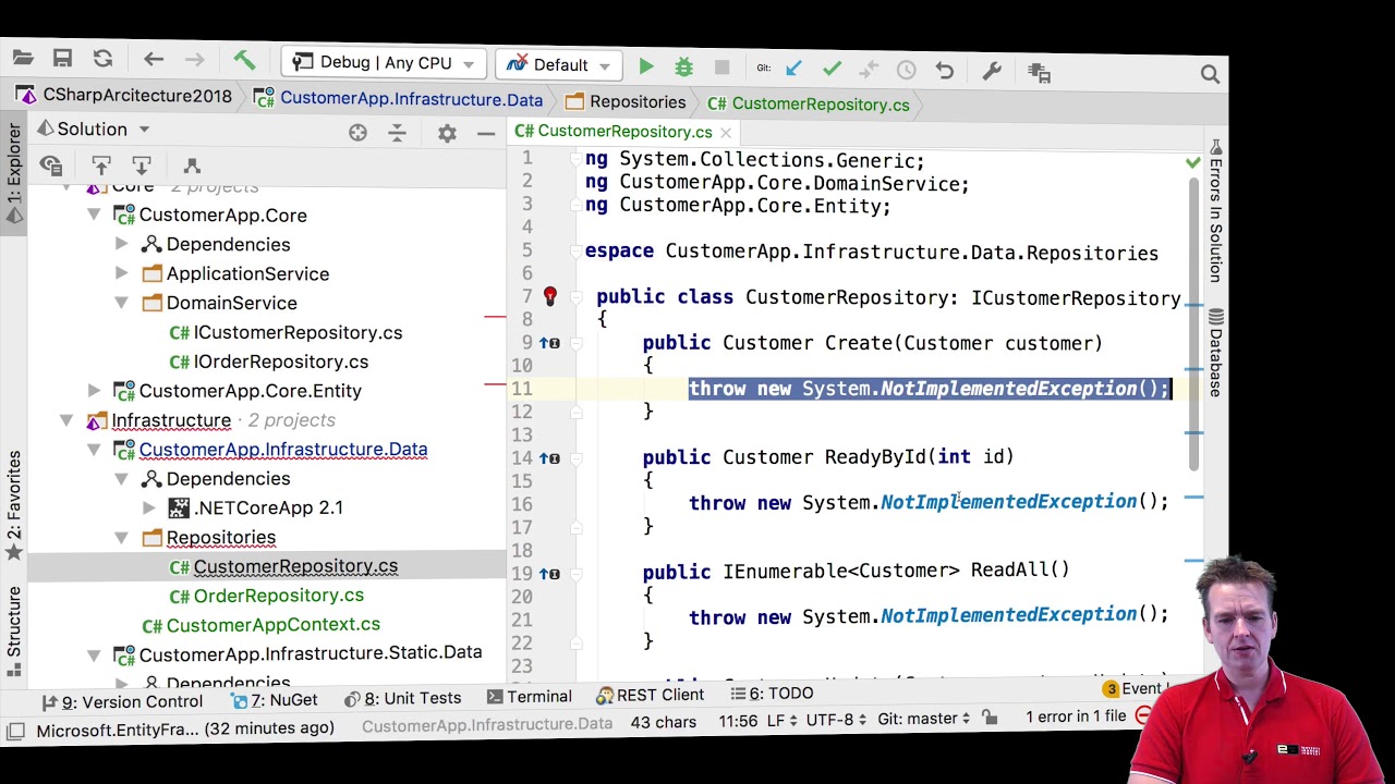 C# Clean Arch Entity Framework Core 2018 | S4P7 | Adding Repositories using DBContext
