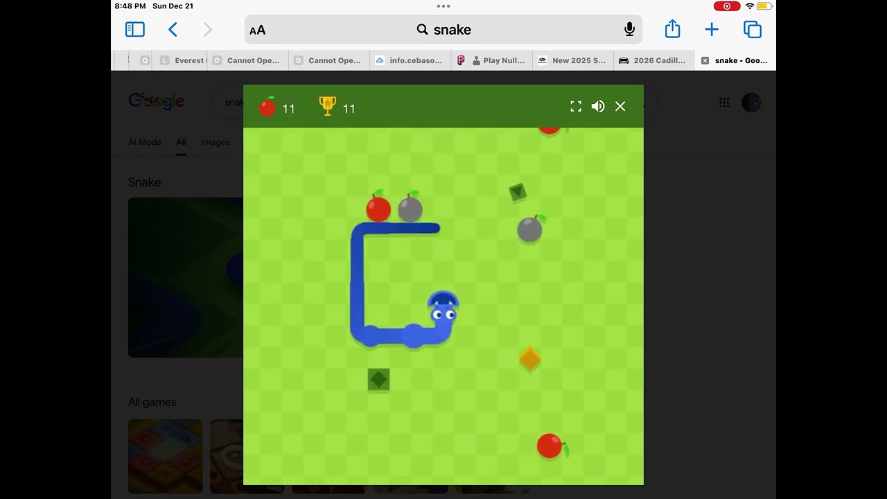 google snake daily challenge day 4 (2025-12-21) {on iPad}