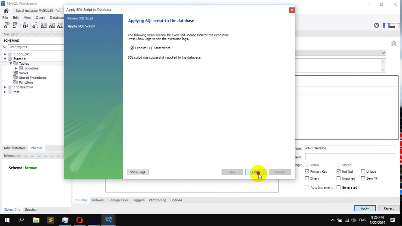 How to Create a Table in MySQL Workbench using the GUI