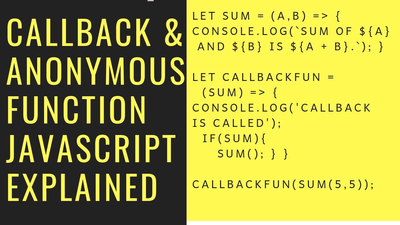 Advanced JavaScript #7: Callback and Anonymous Function in JavaScript in Hindi